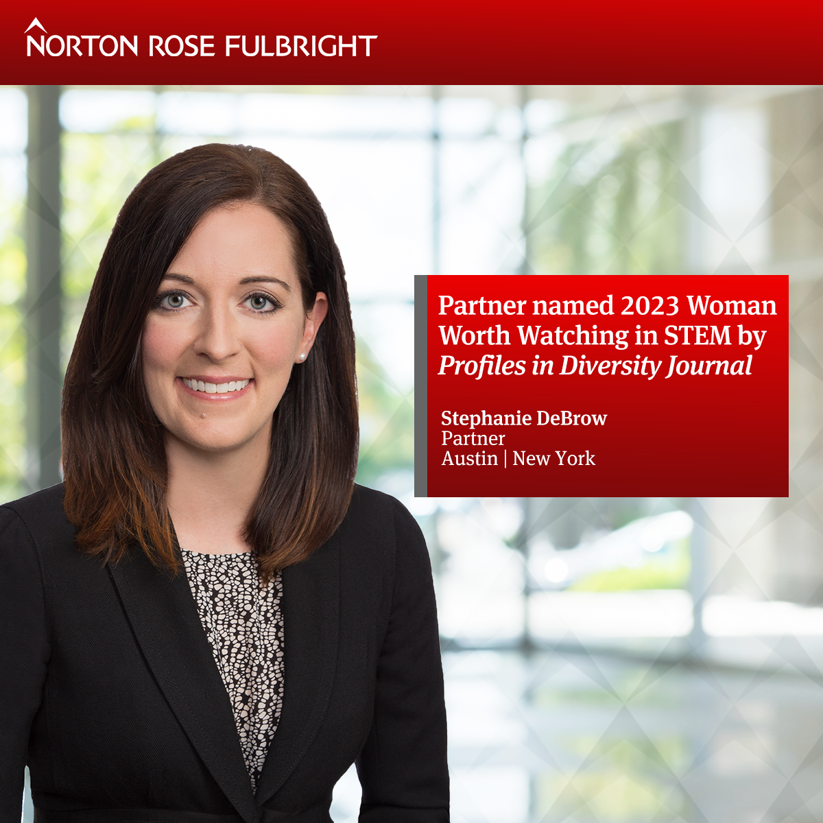 Stephanie DeBrow receives Profiles in Diversity Journal’s 2023 Women Worth Watching in STEM ...